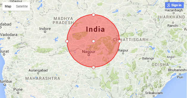 User Editable Circle In Google Maps Techstrikers